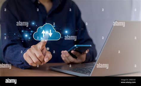 Cloud Computing Shown In Hand Cloud Technology Data Storage Data Transfer Network And Internet