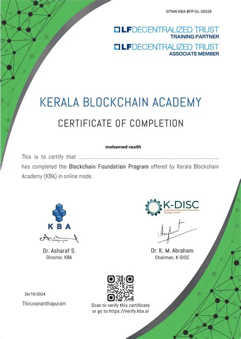 Mohamed Rasith On Linkedin Blockchaincertification Keralablockchainacademy Techinnovation