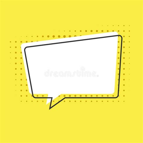 Speech Bubble Isolated On Yellow Background Blank Message Box Template Stock Vector