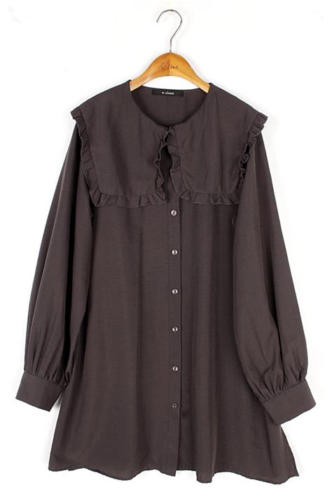 올드굿즈 W Closet 와이드 카라 롱 블라우스 Woman M 위시버킷