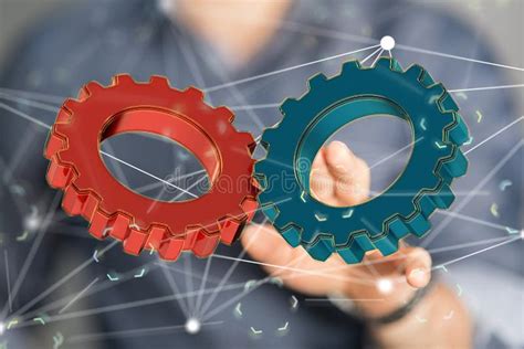 Illustration Of Engineering And Gears Icons On The Background Of A