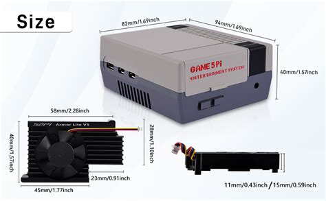 Geeekpi Retro Game5pi Case For Raspberry Pi 5 Abs Case With Armor Lite