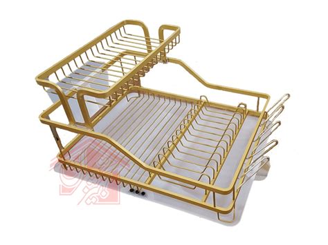 خرید و مشاهده آبچکان رومیزی یک و نیم طبقه طلایی با قیمت مناسب و کیفیت بالا