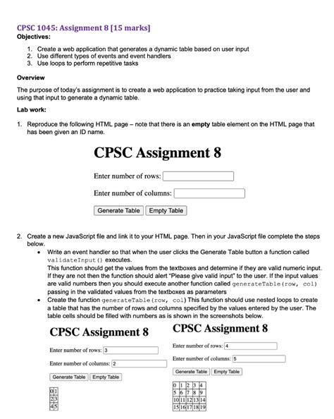 Solved CPSC 1045 Assignment 8 15 Marks Objectives 1 Chegg