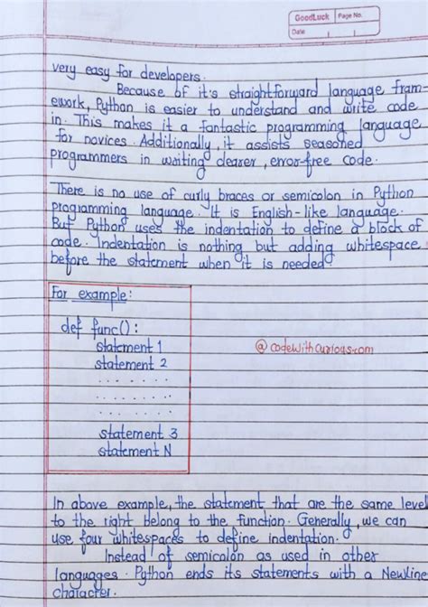 Python Deep Dive Handwritten Notes Codewithcurious