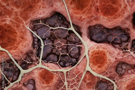 Medical Microscopy Splenic Arterioles Hyalinization Shown In Light