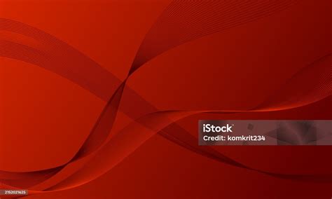 Red Lines Wave Curves With Soft Gradient Abstract Background Stock