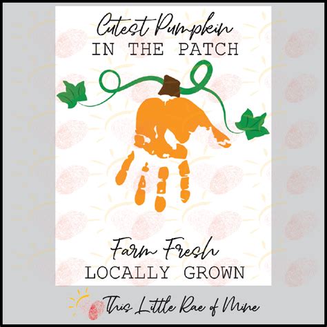 Cutest Pumpkin In The Patch Farm Fresh Handprint Art Keepsake