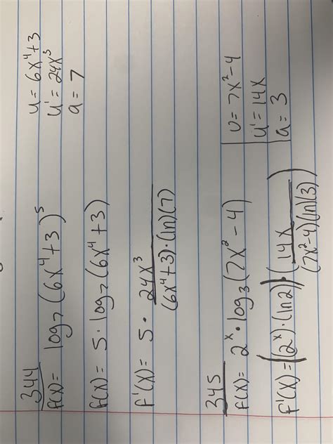 Is This Work Correct To Find The Derivative F X Instructions Are To Not Simplify My Answers
