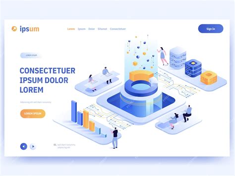 Premium Vector Information Flow Data Visualization Concept