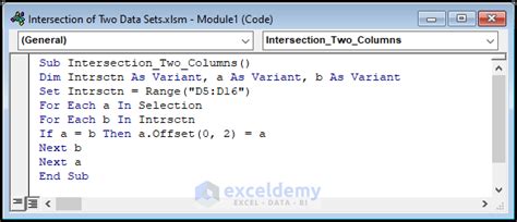 How To Perform An Intersection Of Two Data Sets In Excel 4 Methods