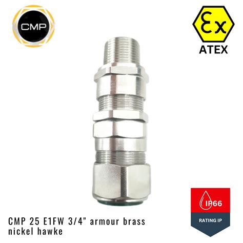 Cable Gland Explosion Proof Cmp 25 E1fw 3 4 Armour Brass Nickel Hawke Sentra Elektrik