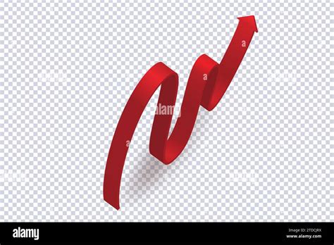 Abstract Curved Red Arrow Market Movements Creative Concept Charts Infographics Red Curve
