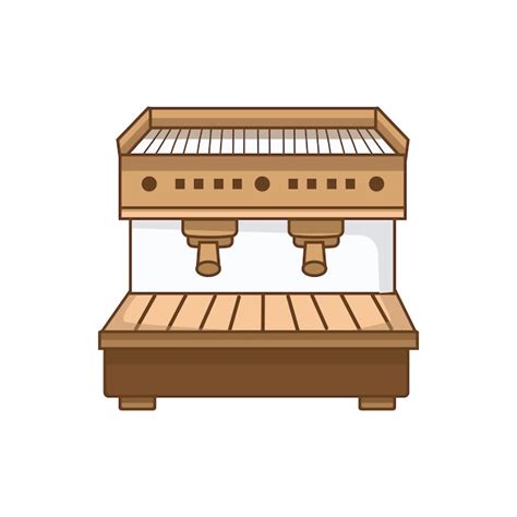 커피 머신의 만화 그림 프리미엄 벡터