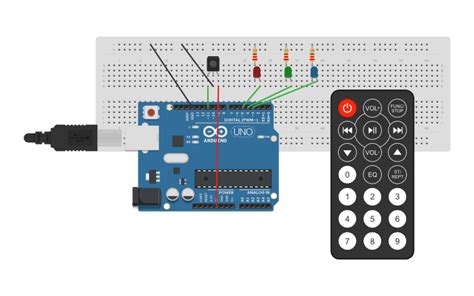 Circuit Design 紅外線遙控器控制led Tinkercad