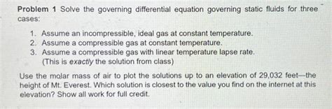 Solved Problem 1 Solve The Governing Differential Equation
