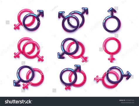 Female Male Sex Symbol Gender Lesbian 스톡 벡터로열티 프리 1019477101