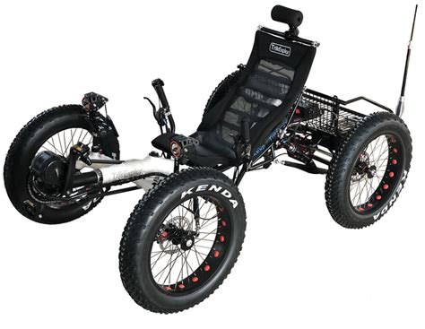 Fat Tire 4 Wheel Electric Recumbent Quadricycle 150kg Load Capacity