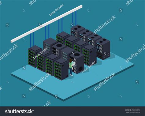 Isometric 3d Vector Illustration Concept Server Stock Vector Royalty Free 753908854 Shutterstock