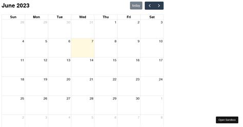 FullCalendar React Forked Codesandbox