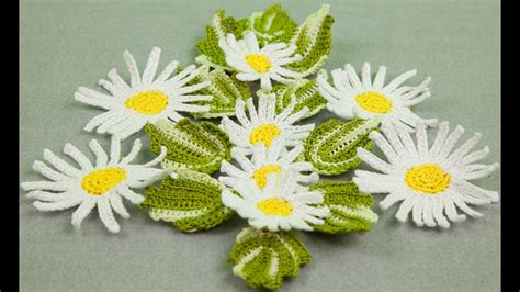 Вязание крючком Цветок ромашка Youtube