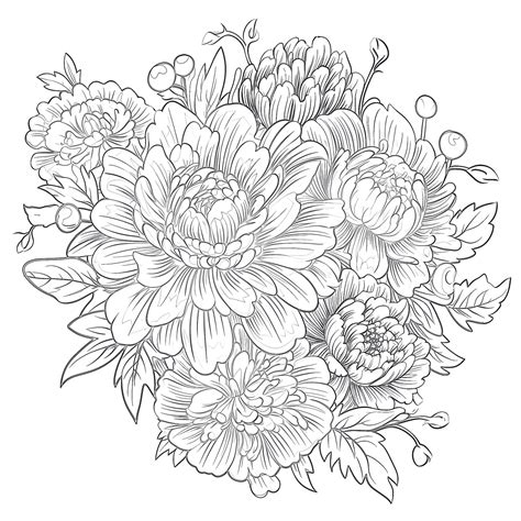 Flower Coloring Pages For Adults Coloring Pages Mimi Panda