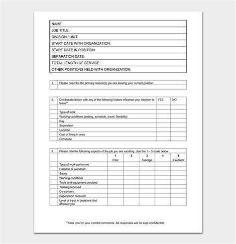 Best Exit Interview Templates And Forms DocFormats