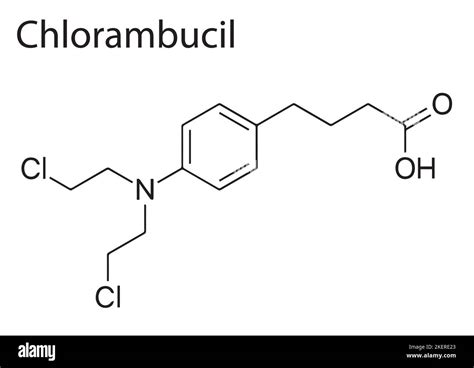 The Chemical Structure Of An Anticancer Drug Chlorambucil Stock Vector