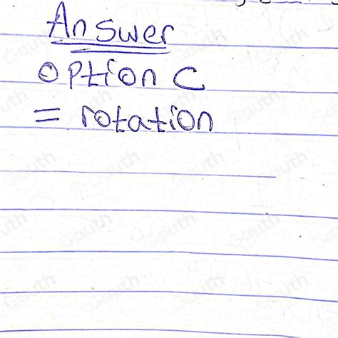 Solved 1 What Type Of Transformation Does The Arrow Below Depict Dilation Reflection Rotation