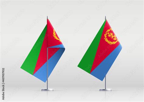 Eritrea Flag State Symbol Isolated On Background National Banner Greeting Card National