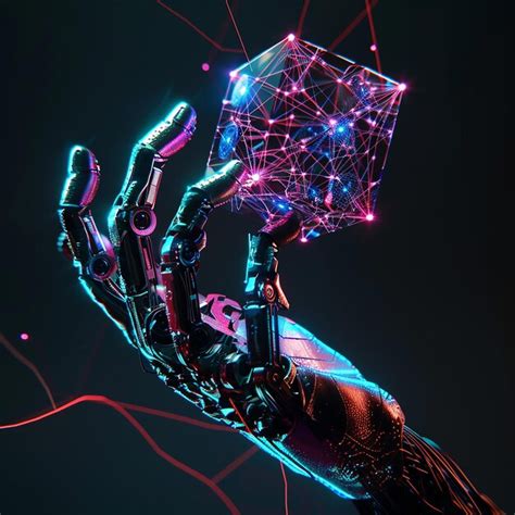 Artificial Intelligence Robotic Hand Premium Ai Generated Vector