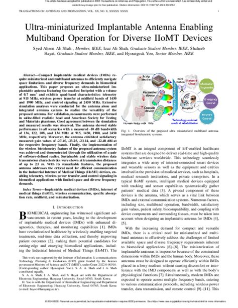 Pdf Ultra Miniaturized Implantable Antenna Enabling Multiband Operation For Diverse Iiomt Devices