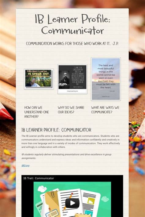 IB Learner Profile Communicator Learner Profile Ib Learner Profile Learners