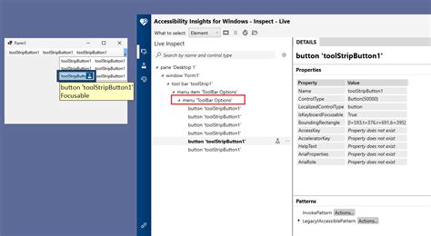ToolStrip Overflow Menu Is Visible In UI Automation Tree In Content View Issue Dotnet