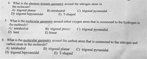 What Is The Electron Domaingeometry Around The Nitrogen Atom In The