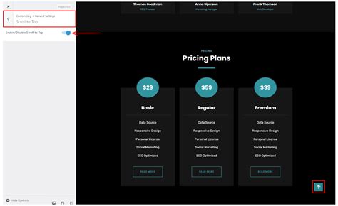 Manage The Scroll To Top Settings Spicethemes Help Center