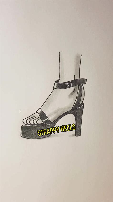 Step By Step Guide Drawing Strappy Heels With Toes Exposed Tiktok