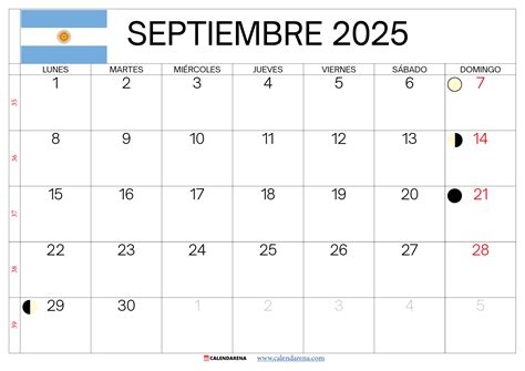 Calendario Septiembre 2025 Argentina Calendarena