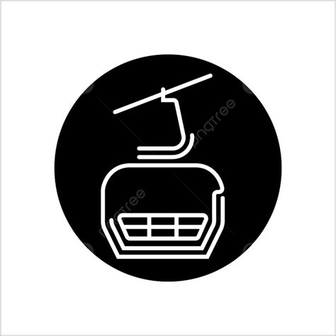 Ski Lift Vector Hd Images Ski Lift Icon Aerial Abstract Flat Resort Design Png Image For