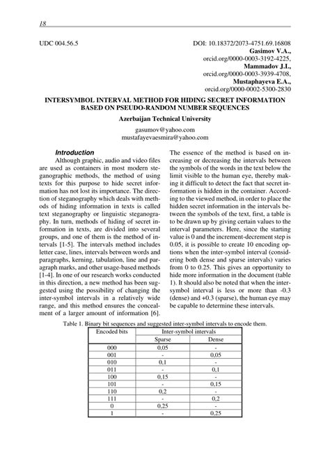 Pdf Intersymbol Interval Method For Hiding Secret Information Based