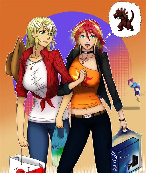 Sunset Shimmer X Applejack By Rittaruzira On Deviantart
