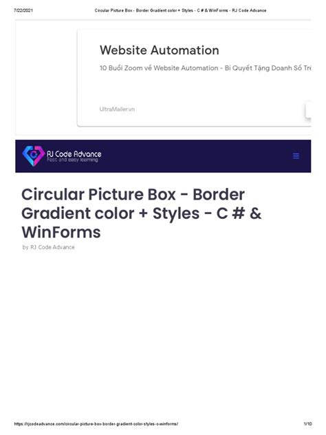 Circular Picture Box Border Gradient Color Styles C And Winforms