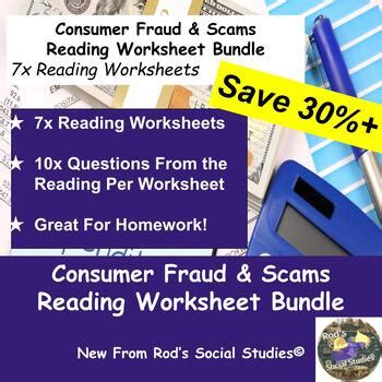 Consumer Fraud And Scams Lesson Reading Worksheet Bundle Wanswer Keys