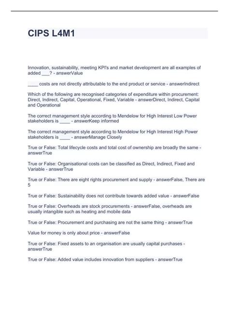 Cips L4m1 Questions With Correct Answers 2024 Cips Stuvia Us