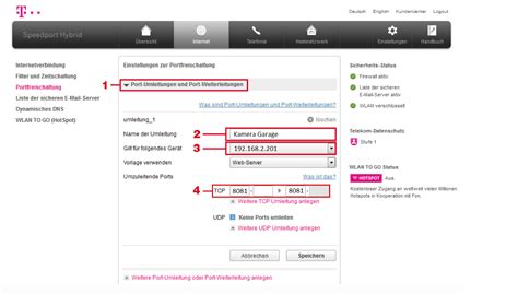 Port Forwarding Telekom Speedport Instar Wiki 2 5 Instar Deutschland Gmbh