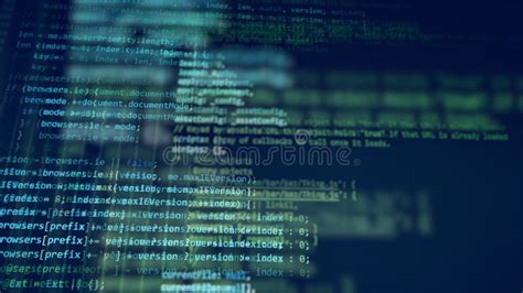 Programming Code Moving On A Computer Screen Stock Footage Video Of