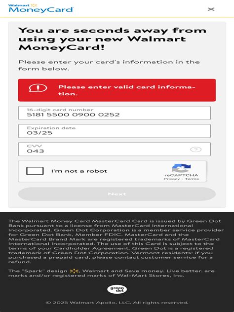 Register Your Card Walmart Moneycard Pdf