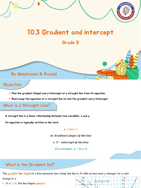 103 Gradient And Intercept Pdf Slope Line Geometry