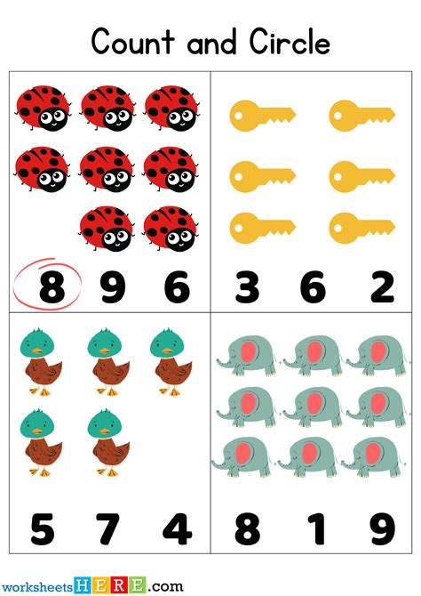 Counting Objects Worksheets 1 10 Count The Objects Exercise