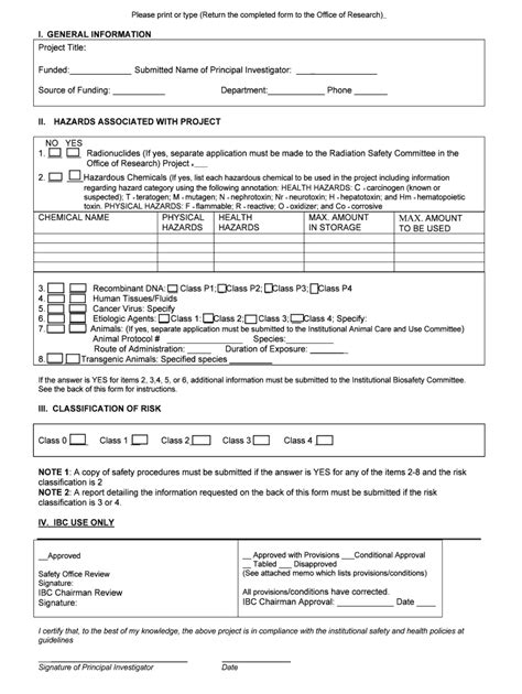 Fillable Online Biosafety Application Form Doc Fax Email Print Pdffiller